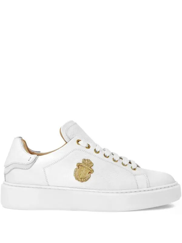 BILLIONAIRE Embossed-logo Leather Sneakers