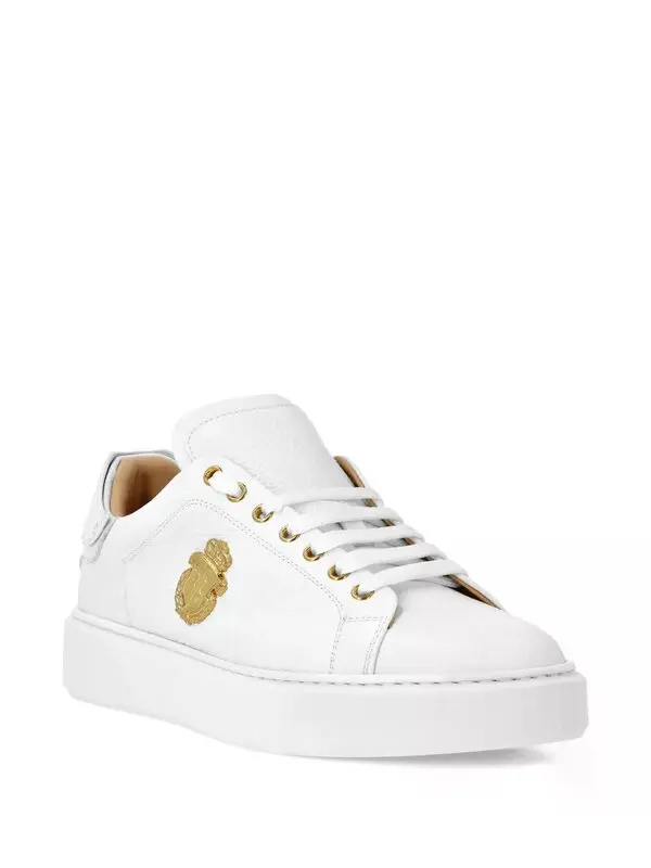 BILLIONAIRE Embossed-logo Leather Sneakers