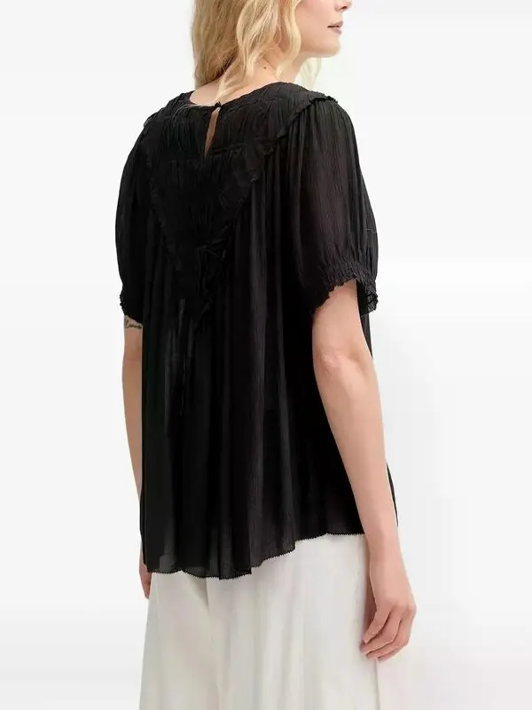 Munthe Perilla Ruffled Top - Black