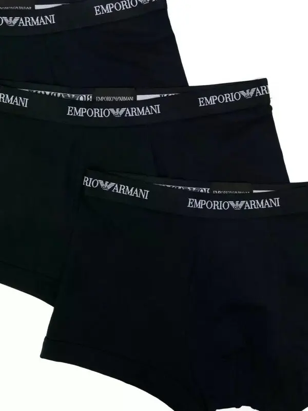 Emporio Armani Logo-waistband Boxers - Blue