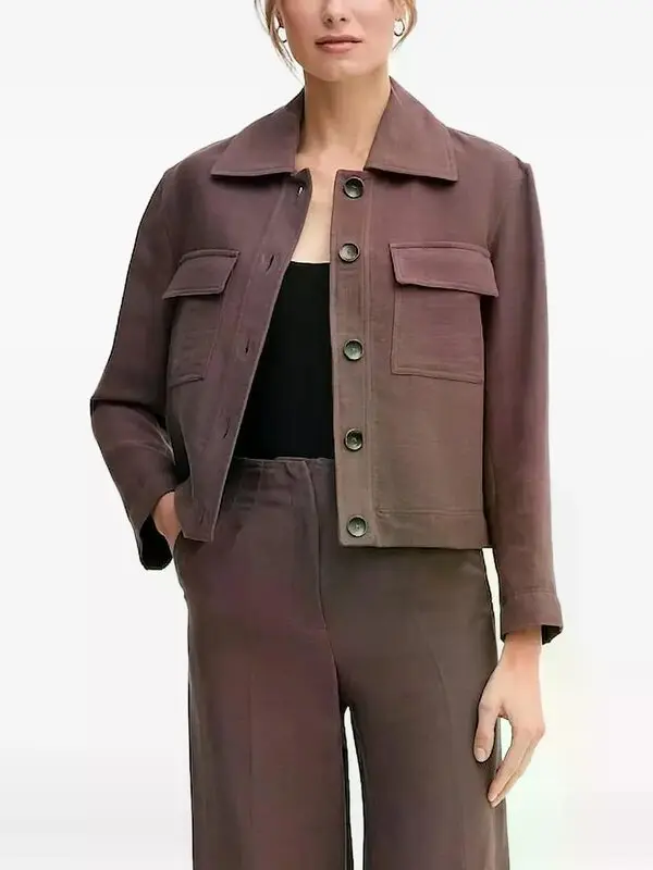 PEDRO DEL HIERRO Button-fastening Flap-pocket Jacket - Brown