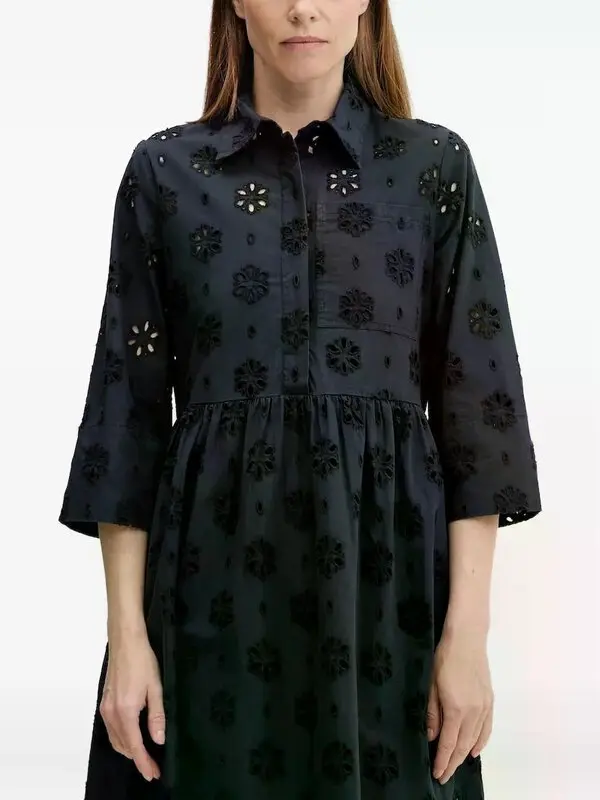 Barbour Broderie-Anglaise Midi Shirt Dress In Blue - 28% Off | Editorialist