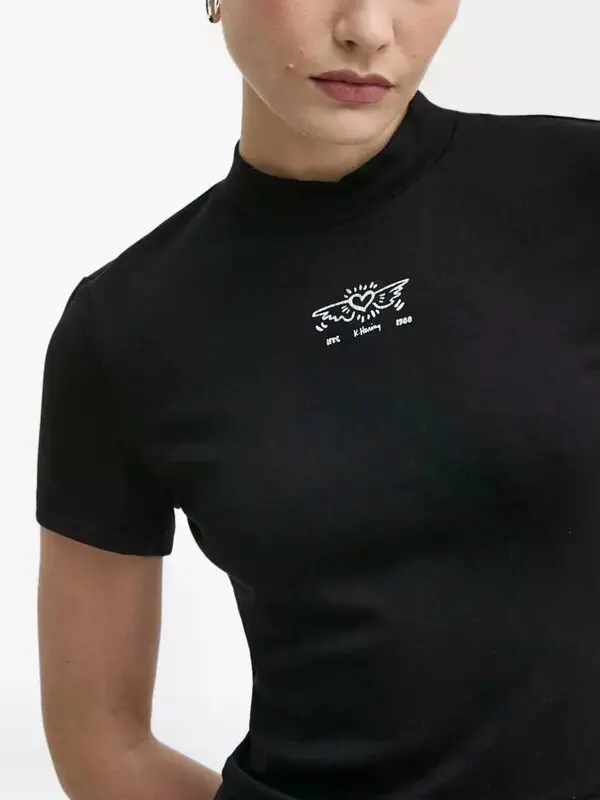 Miss Sixty Winged-heart Mock-neck Top