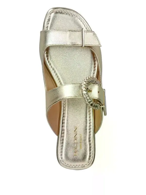BALDININI Braided-buckle Leather Slides