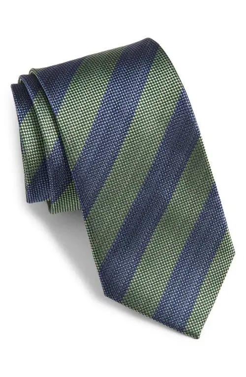 Nordstrom Striped Silk Neck Tie - Green