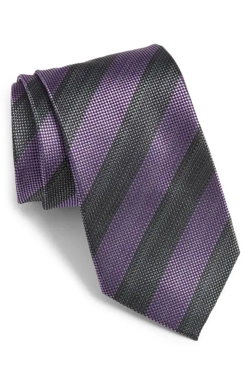 Nordstrom Striped Silk Neck Tie - Purple