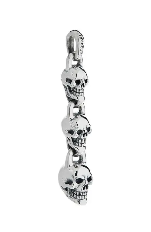 Good Art Hlywd Jack Skull Drop Pendant - Sterling Silver