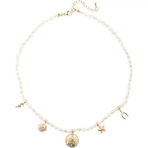 CHILD OF WILD Sunspell Freshwater Pearl Charm Necklace - Gold