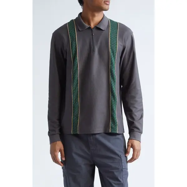 PALMES Long Sleeve Paneled Polo
