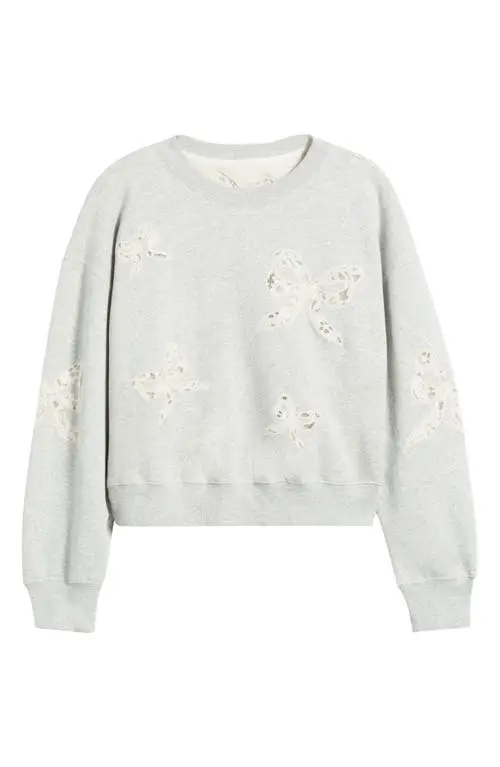 LoveShackFancy Linetta Lace Bow Inset Sweatshirt