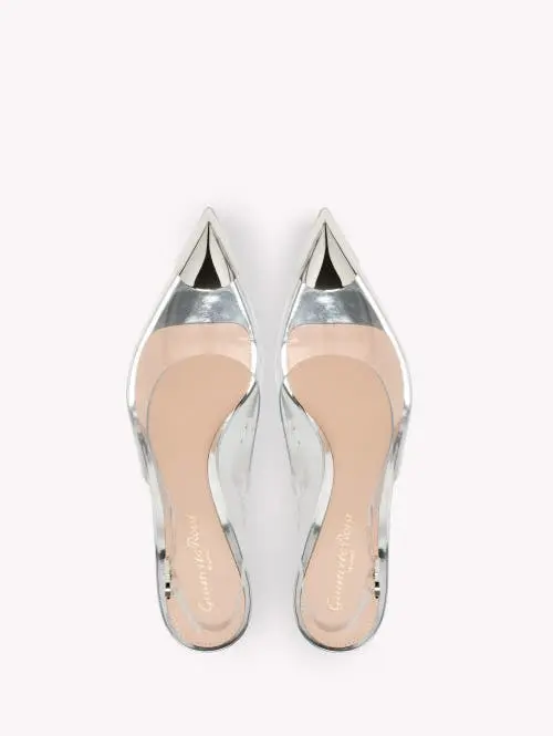GIANVITO ROSSI Diana Pump With Pointed Toe And Buckle - Silver Tpu