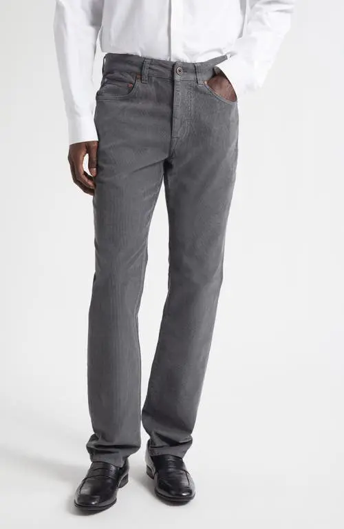 Boglioli Fine Wale Corduroy Straight Pants - Grey