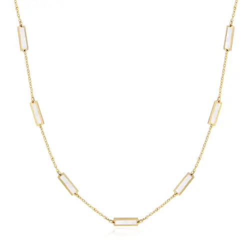 THE LOVERY FINE JEWELRY Mother Of Pearl Bar Chain Necklace - White