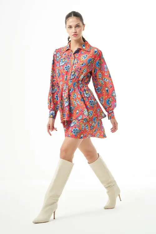 MIZALLE Printed Layered Mini Dress