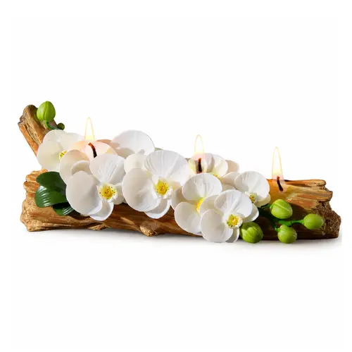 SOUTHLAKE GIFTS Orchid Arrangement Candle - White