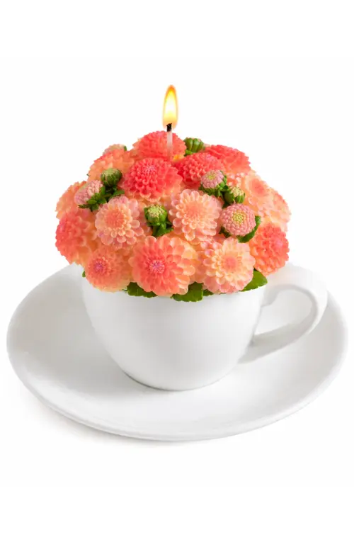 SOUTHLAKE GIFTS Dahlia Bouquet Aromatherapy Candle - Pink Orange
