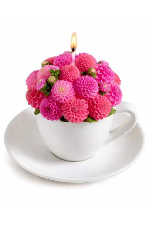 SOUTHLAKE GIFTS Dahlia Bouquet Aromatherapy Candle - Rose Red