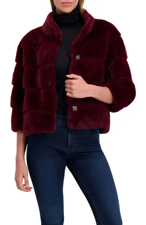 LYLA GRANT Faux Fur Mink Jacket