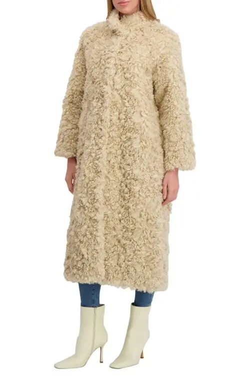 LYLA GRANT Fur-free Lamb Coat - Beige