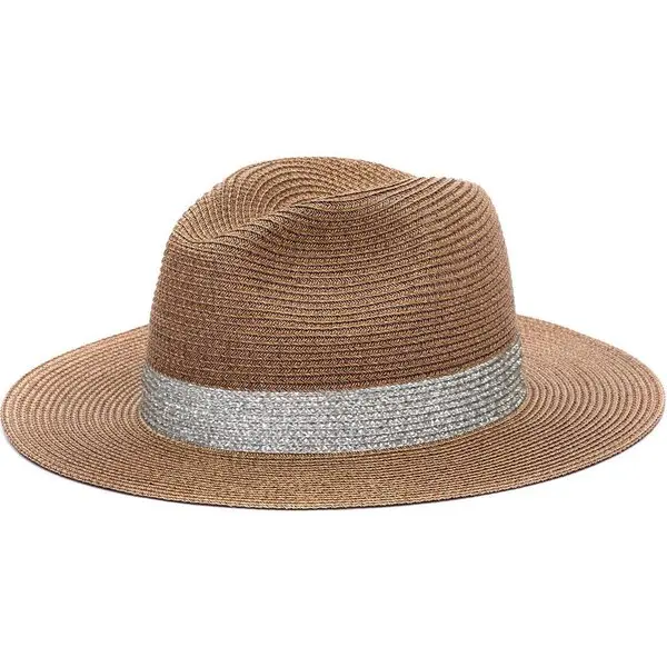 LASTELIER Portofino Trimmed Straw Hat - Silver