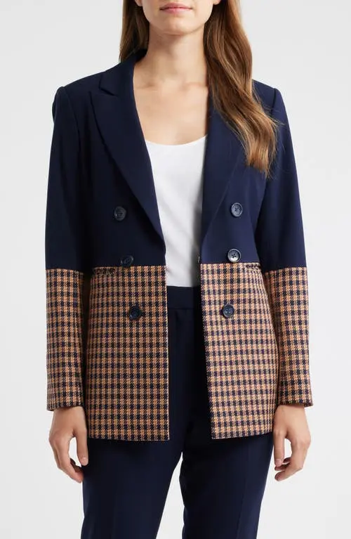 TAHARI ASL Checked Double-breasted Jacket