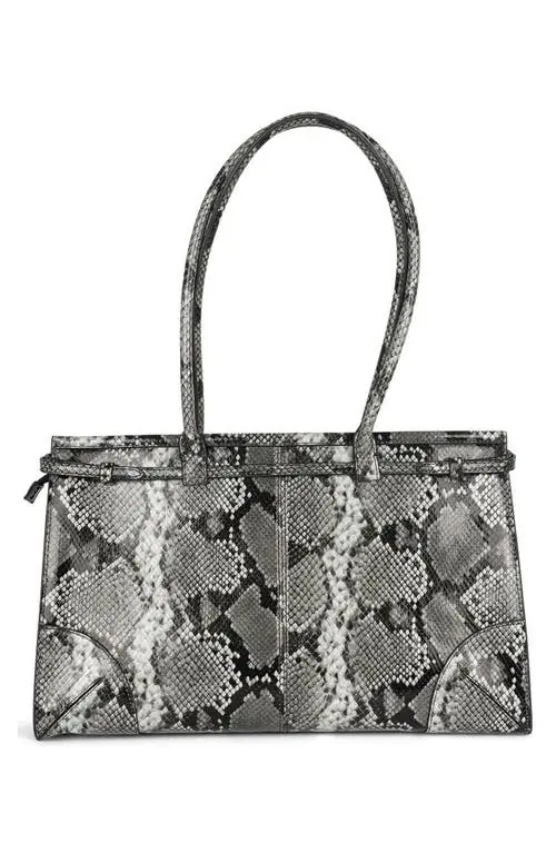 Jeffrey Campbell Palomino Leather Satchel - Grey Black Python