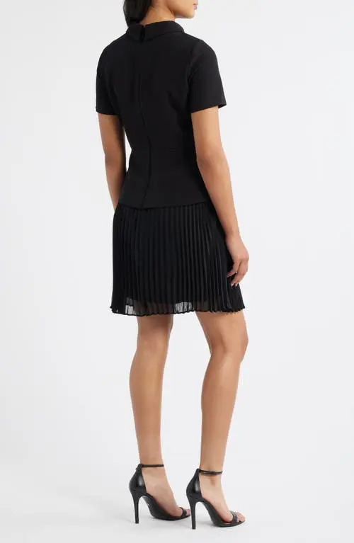 Julia Jordan Mixed Media Pleated Dress