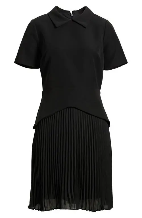Julia Jordan Mixed Media Pleated Dress