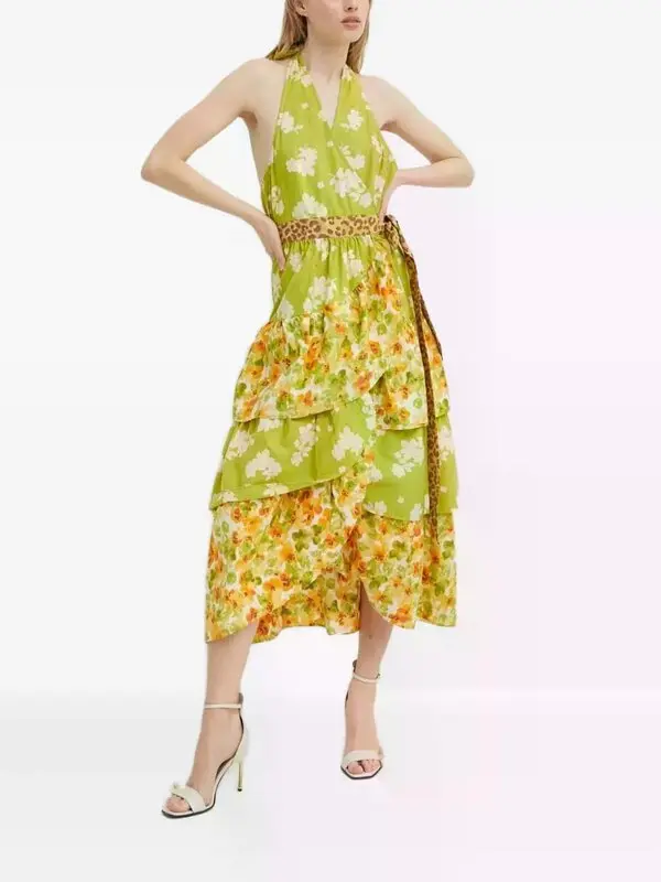 NEVER FULLY DRESSED Floral-print Halterneck Dress