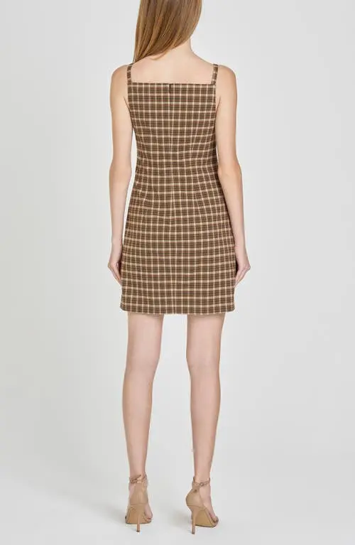 Wayf Hallie Plaid Sheath Mini Dress In Brown Plaid - 60% Off | Editorialist