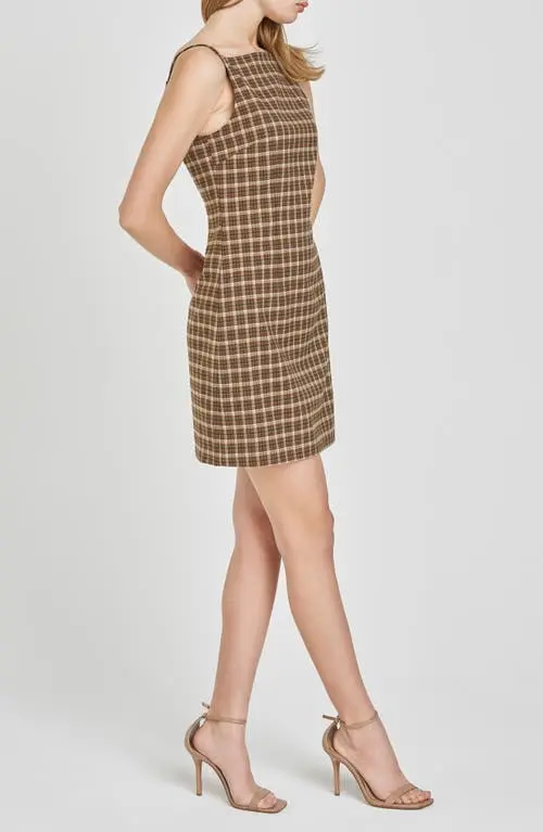 wayf brown eyelet dress Brown Warm Cotton Waffle V-Neck Fit and Flare Midi Dress 64
