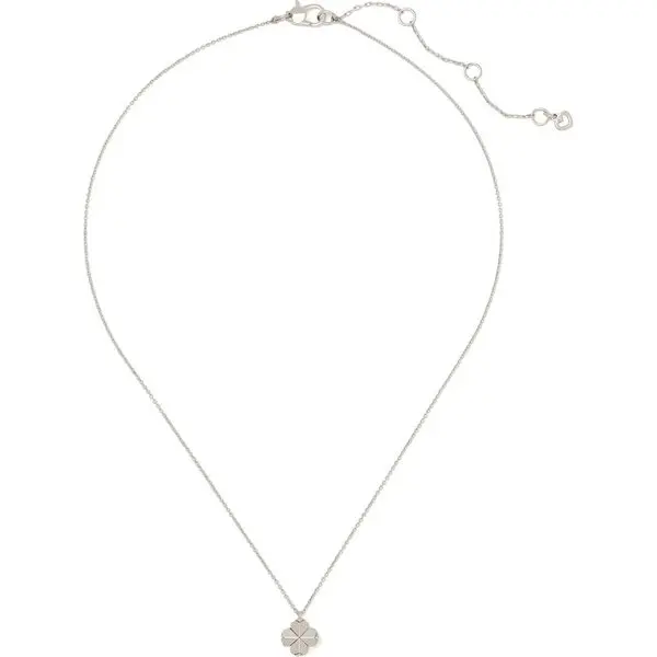 Kate Spade New York Mini Spade Flower Pendant Necklace - Silver