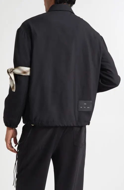SONG FOR THE MUTE Slim Gabardine Coach's Jacket - Black