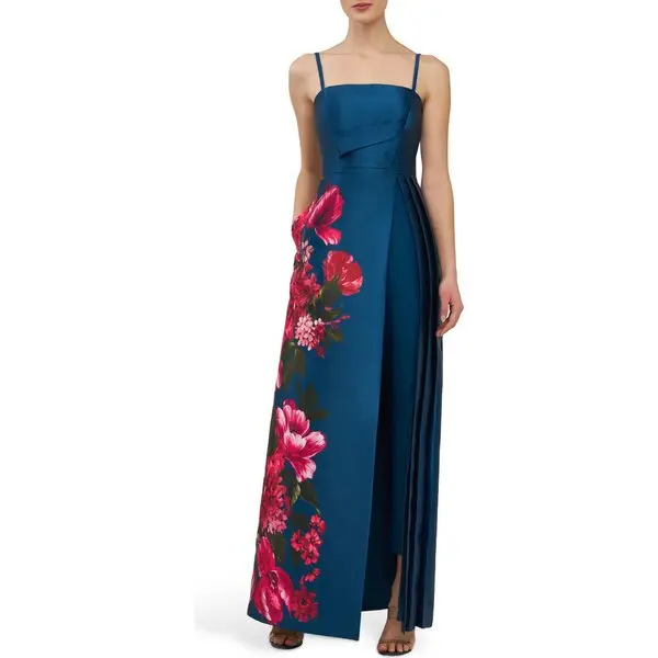 KAY UNGER Floral Maxi Jumpsuit - Blue Opal Multi