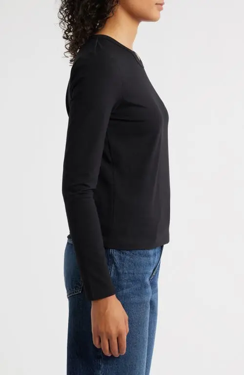 NIC+ZOE Perfect Knit Long Sleeve Top - Black Onyx