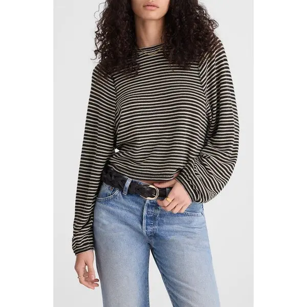 Madewell Stripe Curved Long Sleeve T-shirt