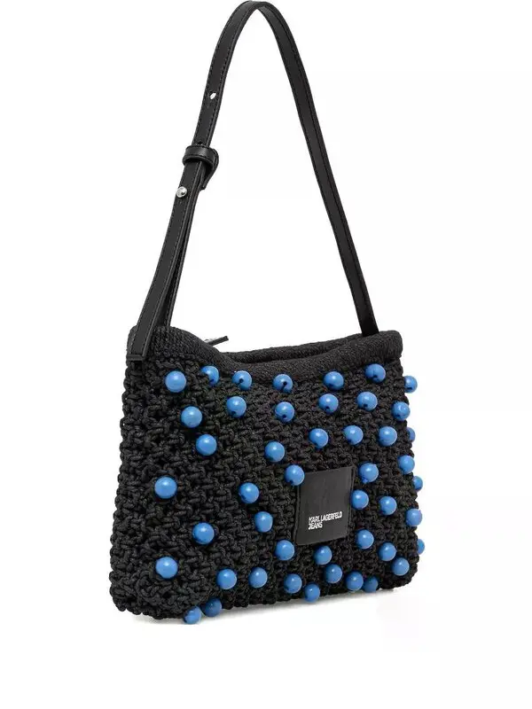 Karl Lagerfeld Beaded Knit Shoulder Bag