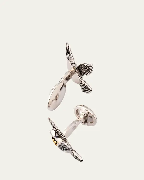 JAN LESLIE Peace Dove Sterling Cufflinks