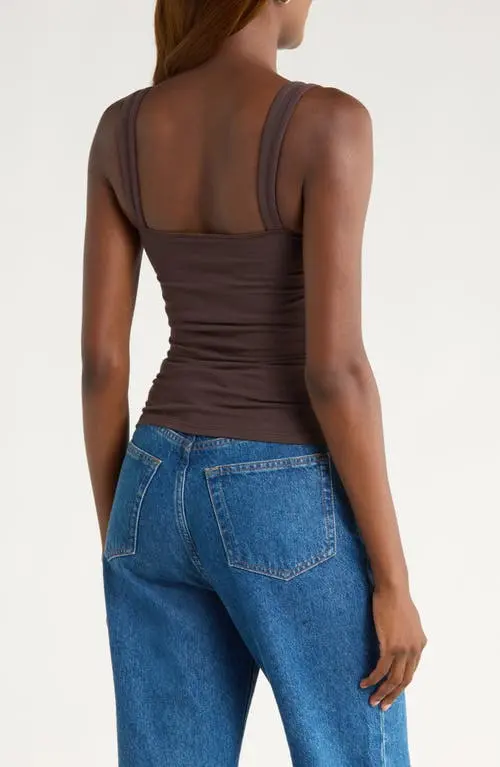 REFORMATION Trish Ruched Tank - Mole