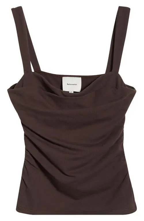 REFORMATION Trish Ruched Tank - Mole