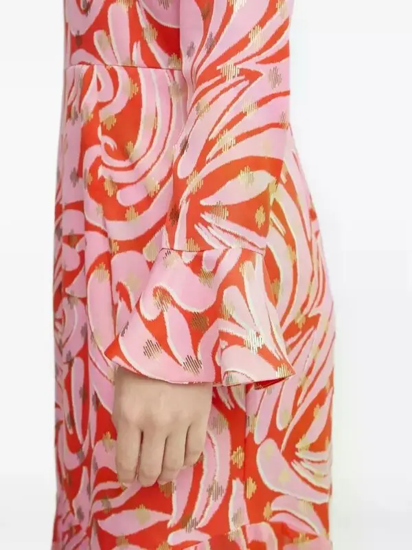 NEVER FULLY DRESSED Ruffled Print Dress