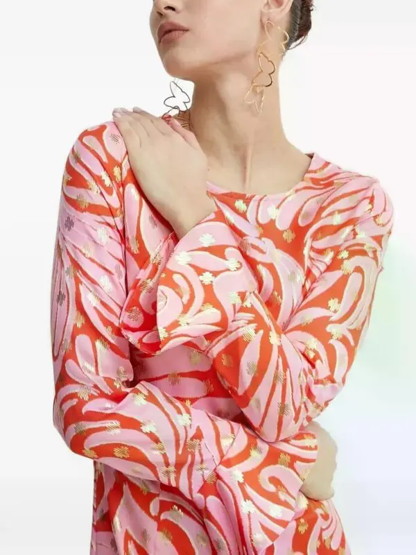 NEVER FULLY DRESSED Ruffled Print Dress