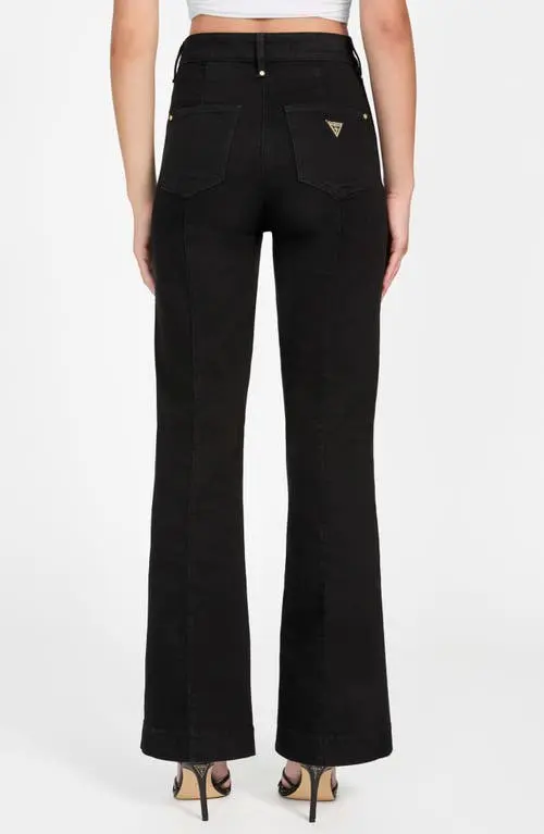 Guess High-waist Flare Leg Sailor Jeans - Black