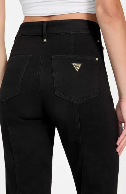 Guess High-waist Flare Leg Sailor Jeans - Black