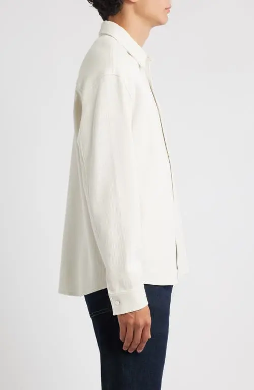 FRAME Waffle Textured Button-up Shirt - Warm White