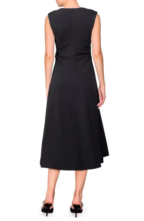 MELLODAY Asymmetric Ruched Midi Dress