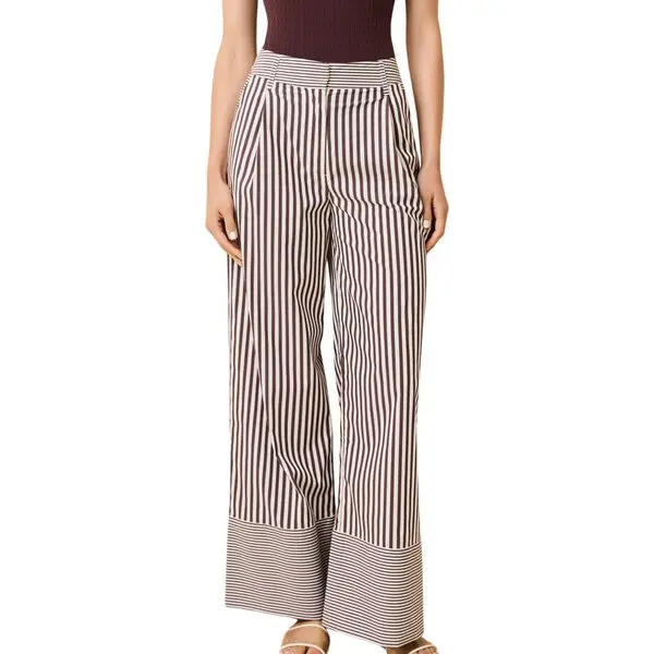 Solid & Striped Marnie Stripe Wide-leg Cotton-blend Pants