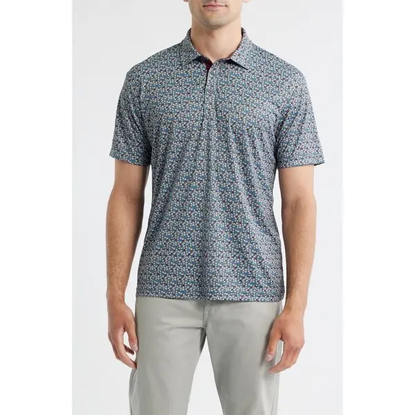 SWANNIES Ridge Floral Performance Golf Polo - Maroon