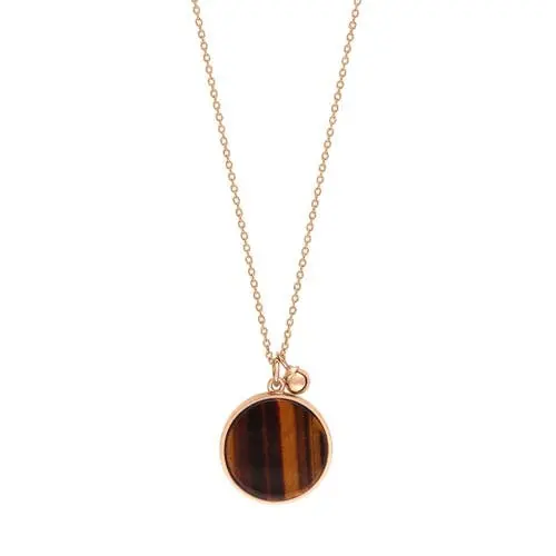 Ginette Ny Ever Rose Gold Necklace - Tiger Eye