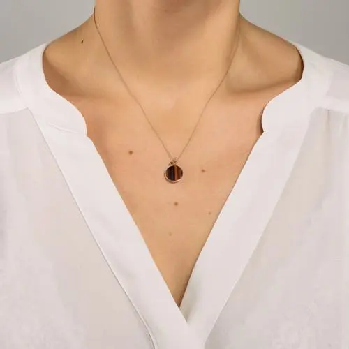 Ginette Ny Ever Rose Gold Necklace - Tiger Eye